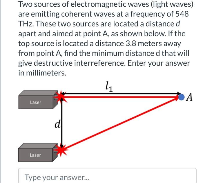 Solved Two sources of electromagnetic waves (light waves) | Chegg.com
