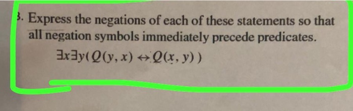 Solved Express the negations of each of these statements so | Chegg.com