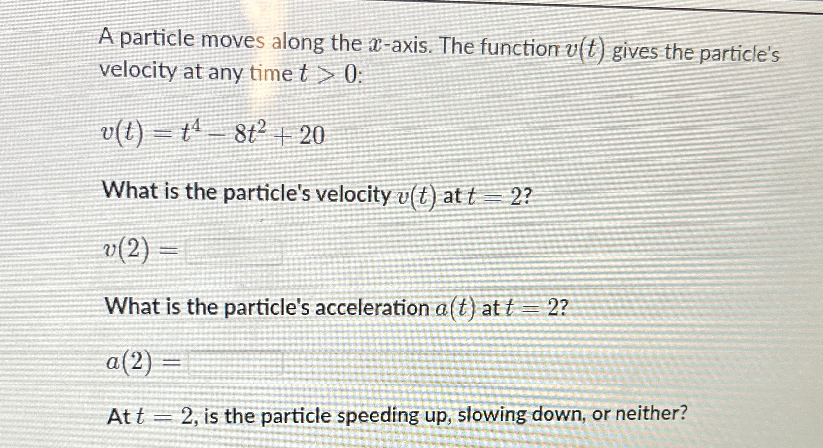 Solved A particle moves along the x-axis. The function v(t) | Chegg.com