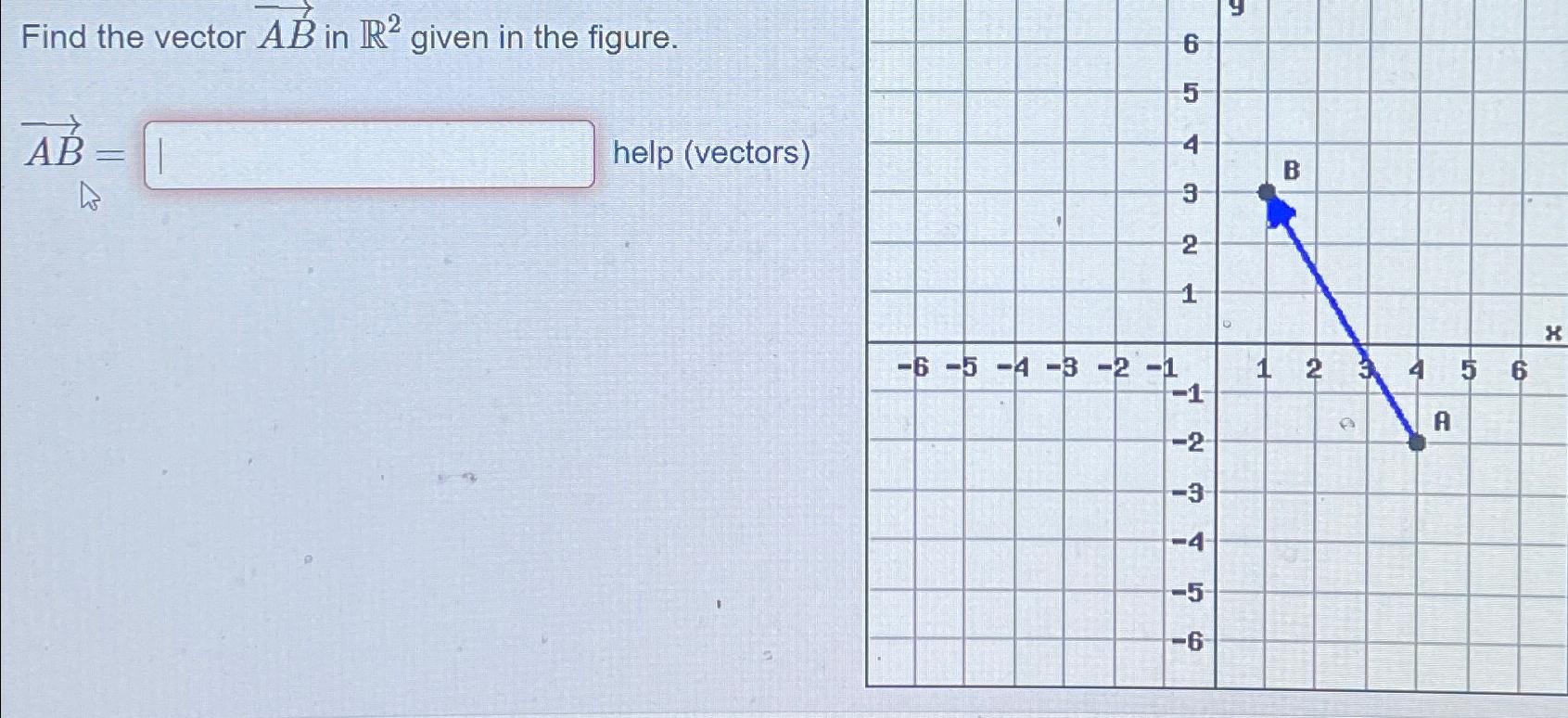 Solved Find the vector vec(AB) ﻿in R2 ﻿given in the | Chegg.com