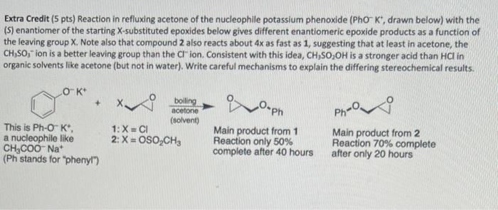 Solved Extra Credit (5 pts) Reaction in refluxing acetone of | Chegg.com