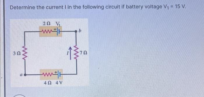 Solved Determine the current I in the following circuit if | Chegg.com