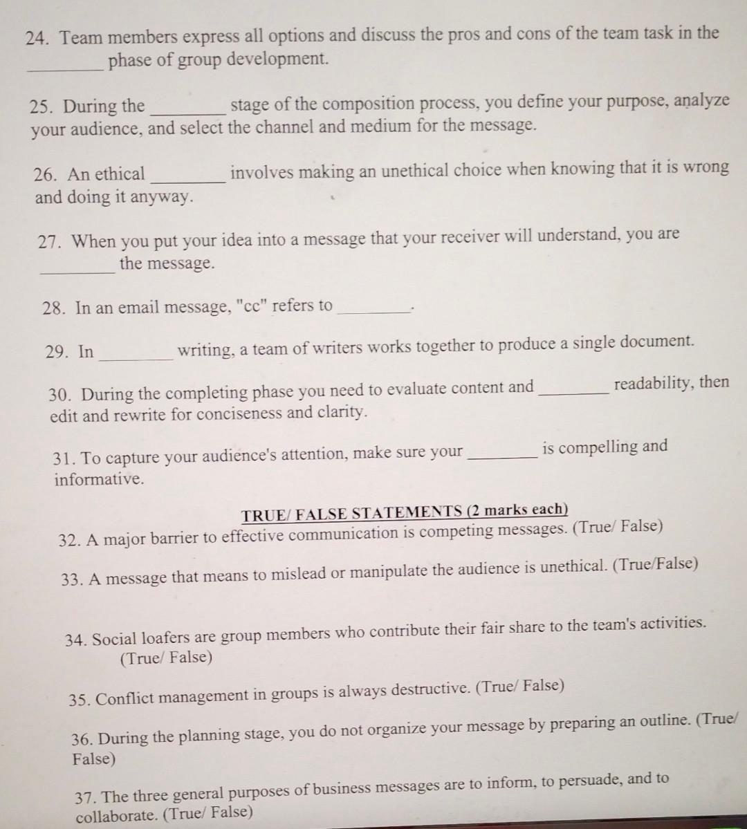 Choose the following words below to fill the sentence | Chegg.com