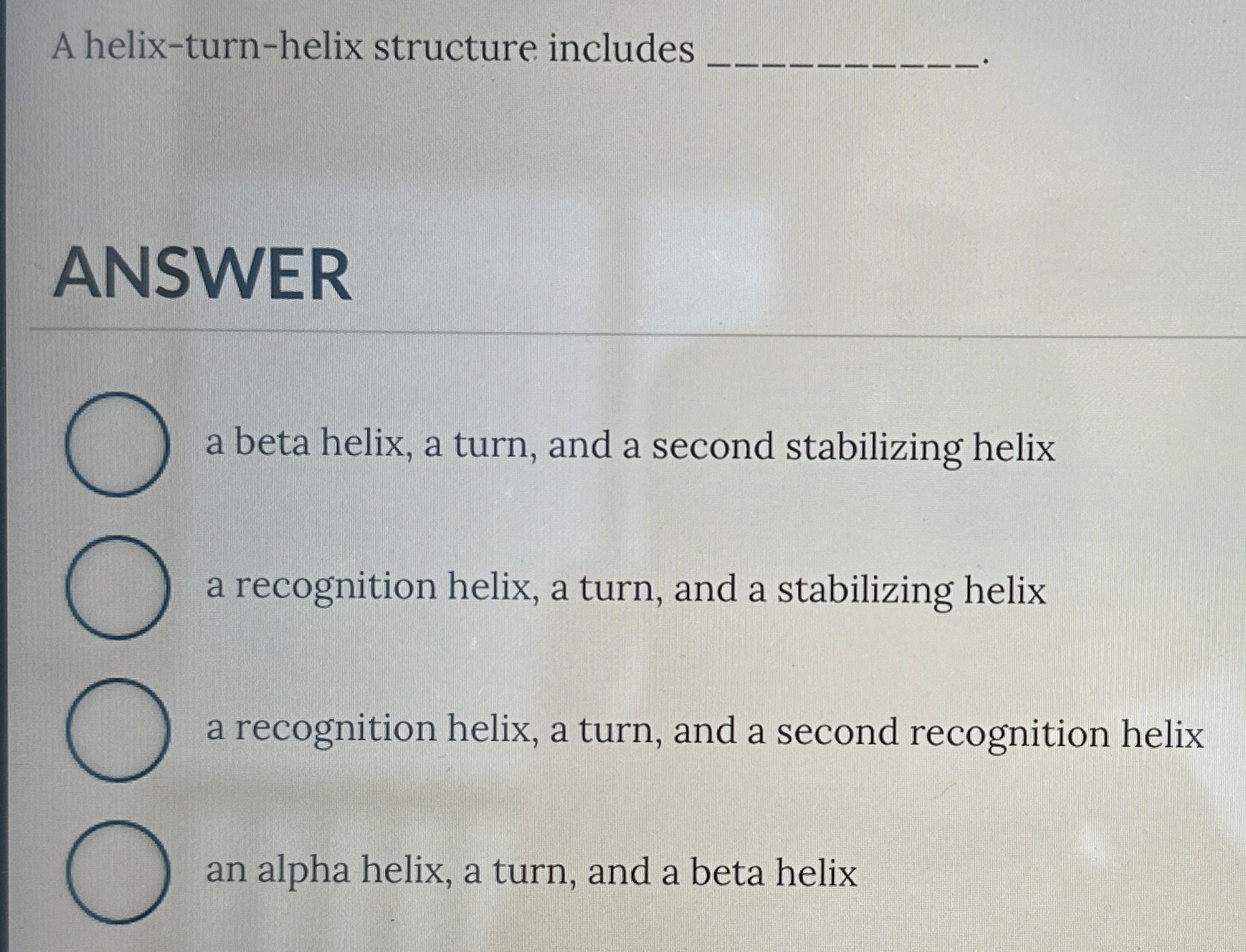 Solved A helix-turn-helix structure includesANSWER a beta | Chegg.com Solved A helix-turn-helix structure includesANSWER a beta | Chegg.com