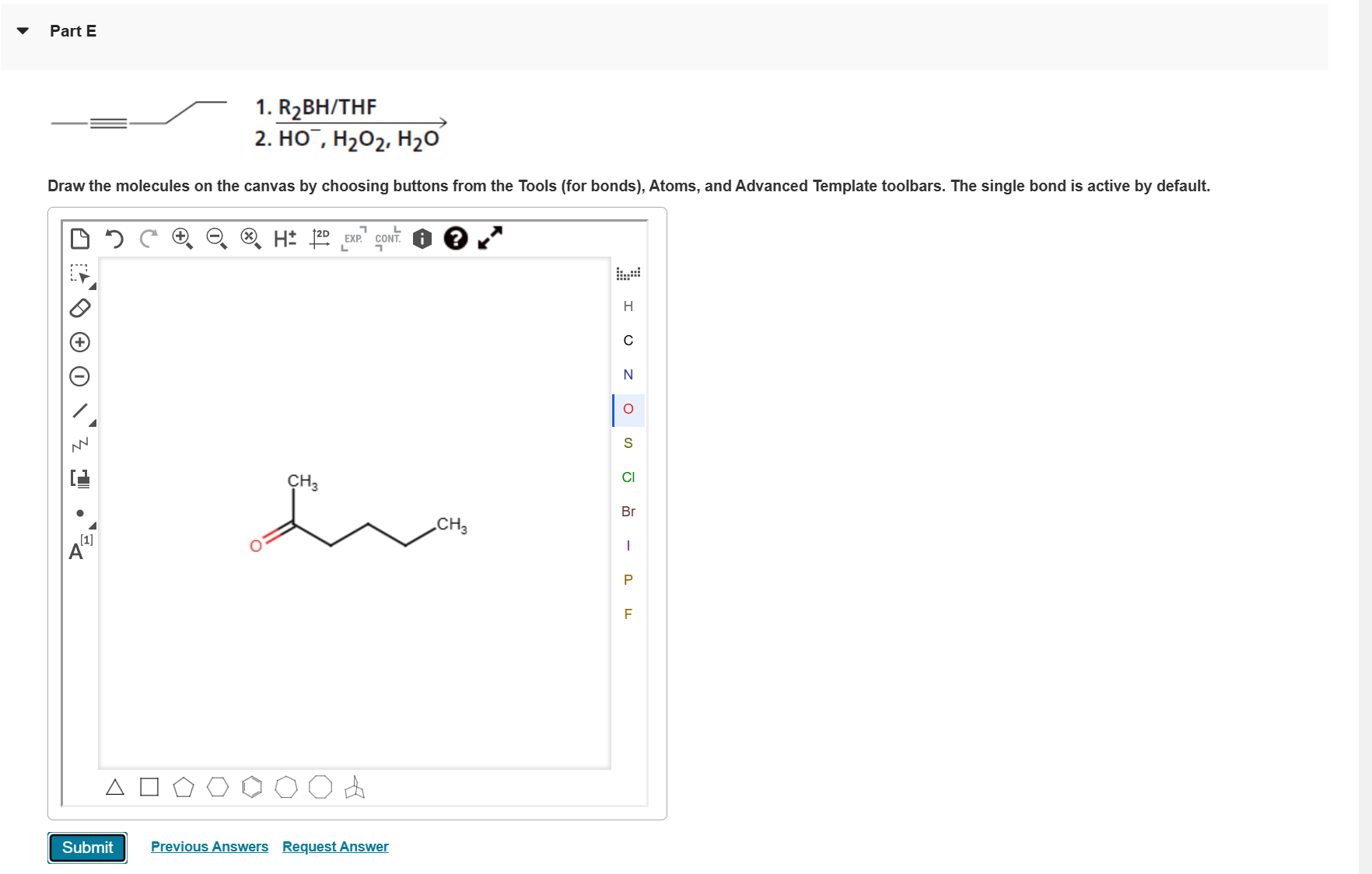 Solved Draw the molecules on the canvas by choosing buttons | Chegg.com