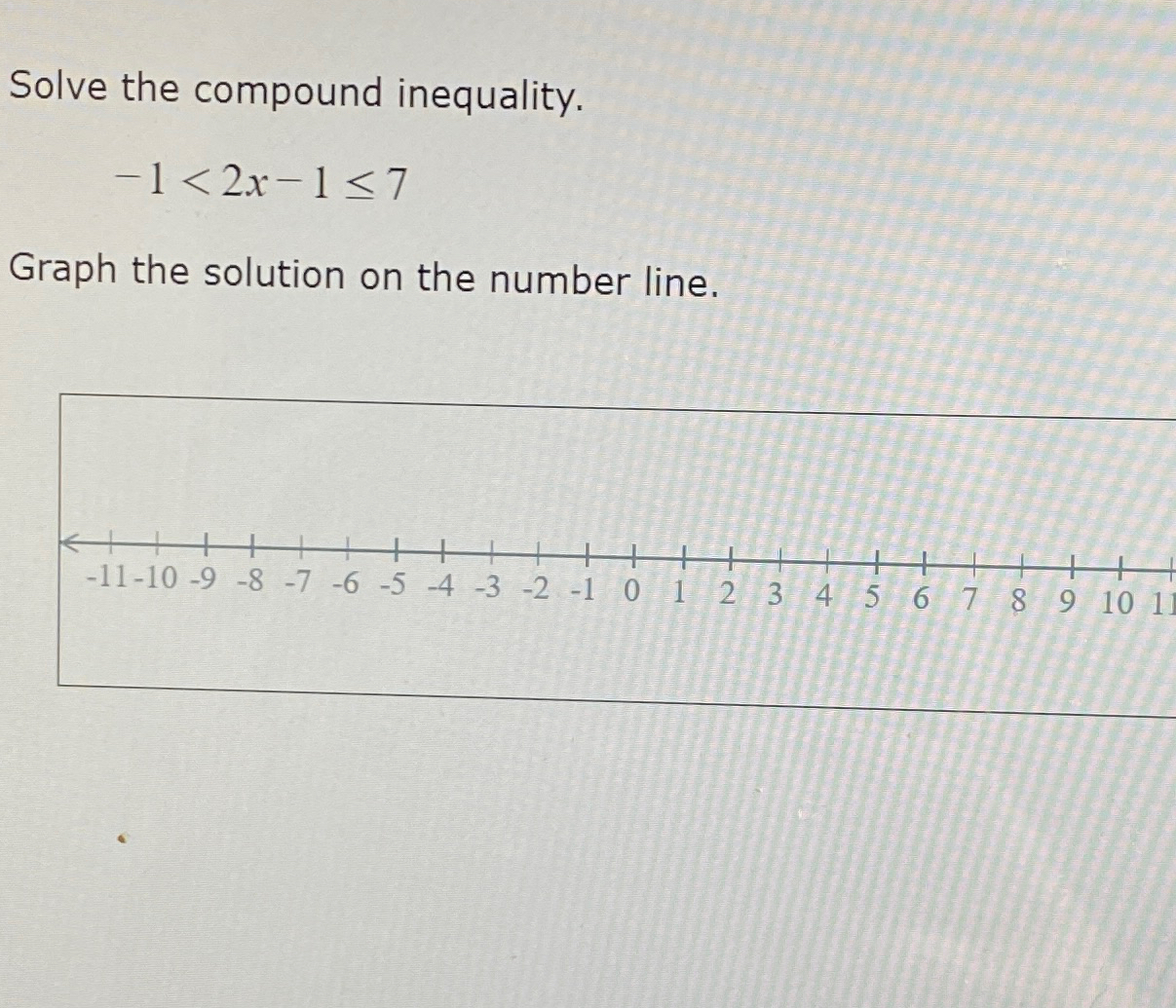 Solved Solve the compound inequality.-1