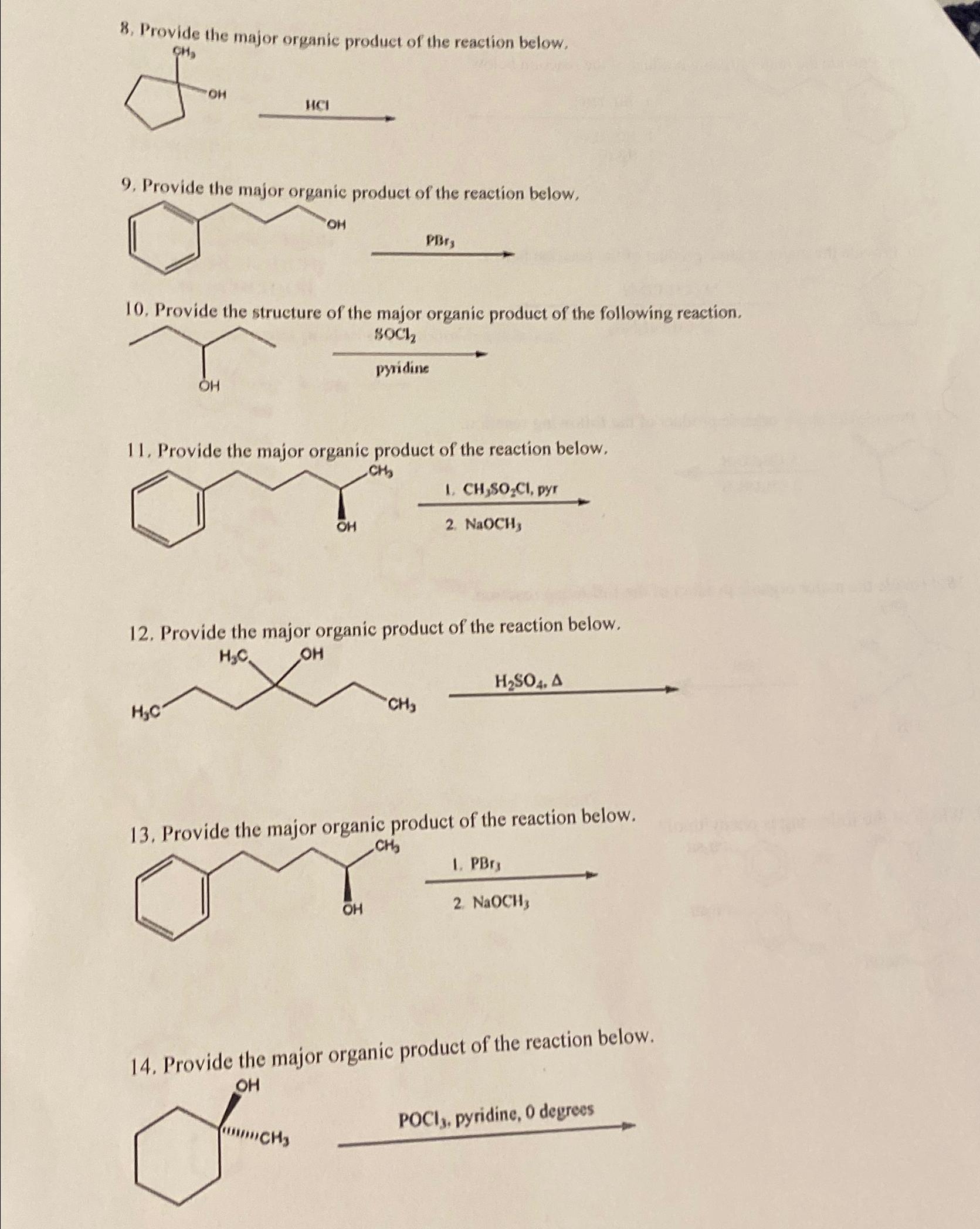 Solved Provide the major organic product of the reaction | Chegg.com