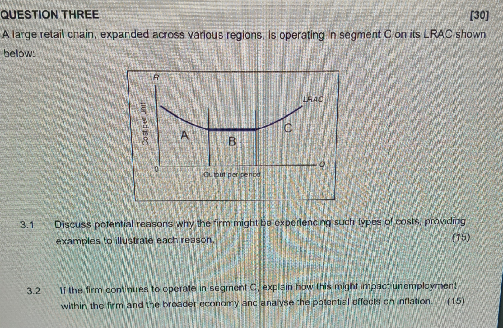 Solved QUESTION THREE[30]A large retail chain, expanded | Chegg.com