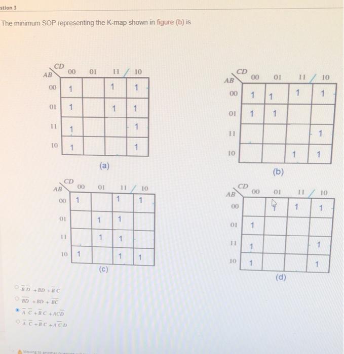 Solved The minimum SOP representing the K-map shown in | Chegg.com