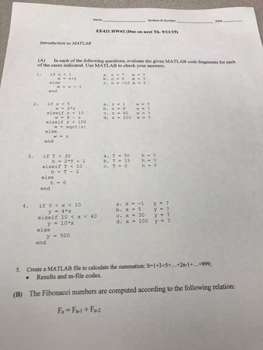 Solved Name Student iD Number Dater EE421 HWW2 (Due on nest | Chegg.com