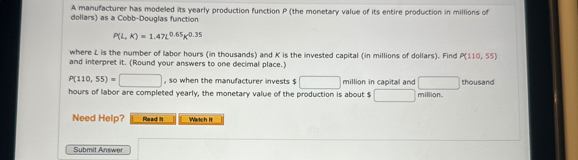 Solved A manufacturer has modeled its yearly production | Chegg.com