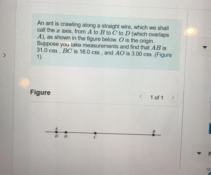 Solved What is the ants position at point A?What is the ants | Chegg.com