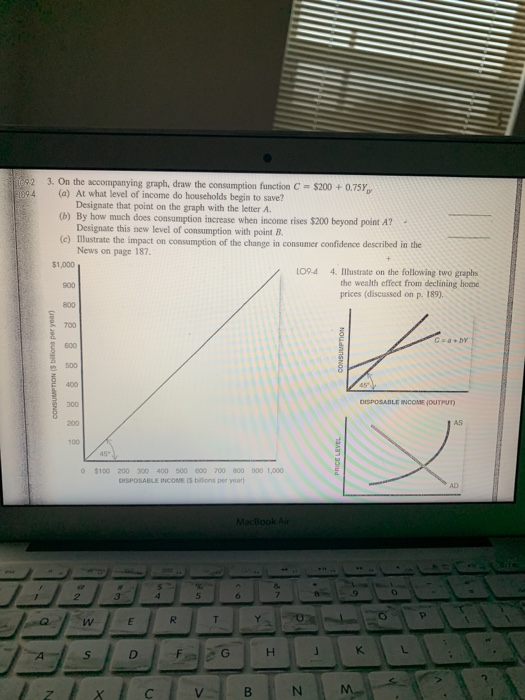 Solved 1092 1994 3. On the accompanying graph, draw the | Chegg.com