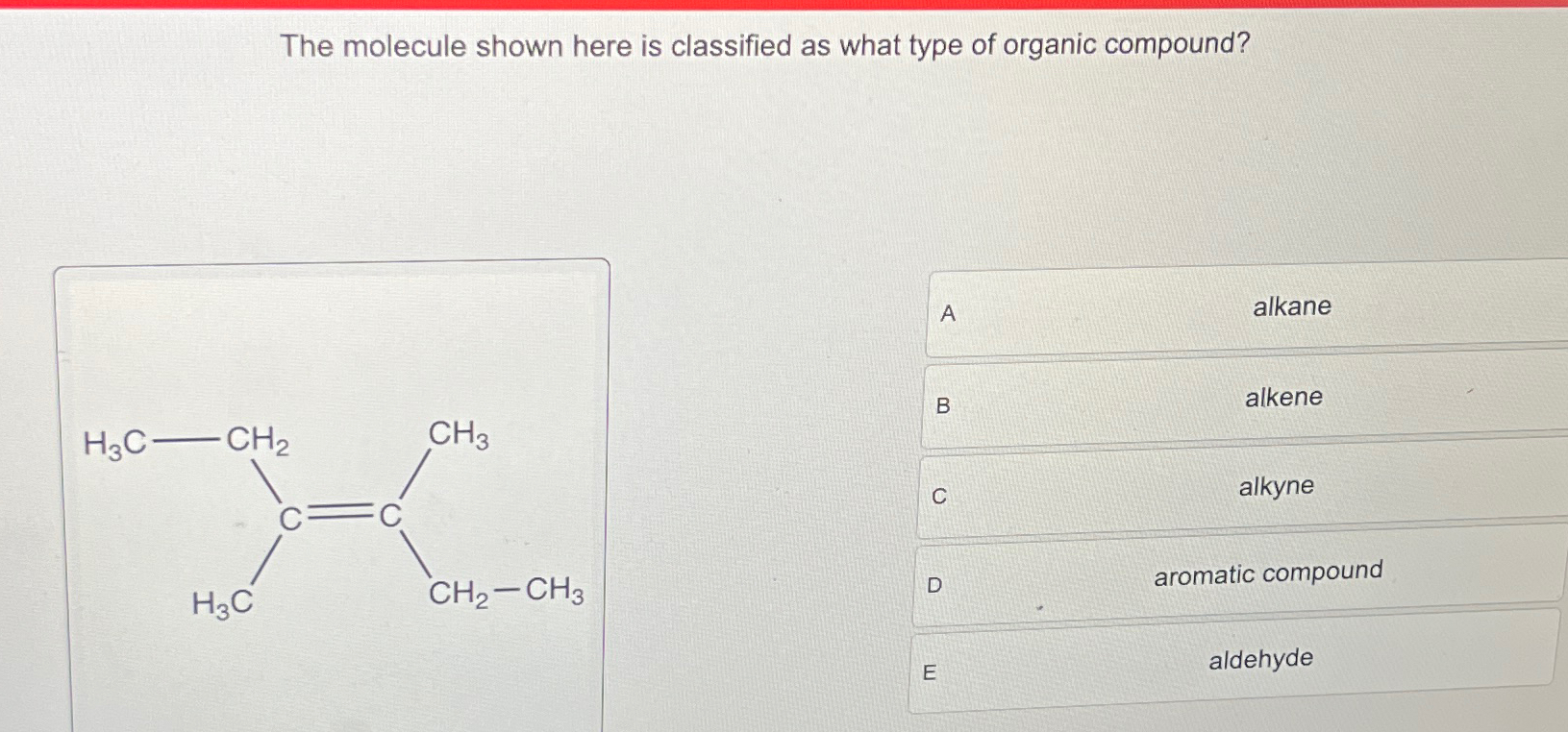Solved The molecule shown here is classified as what type of | Chegg.com