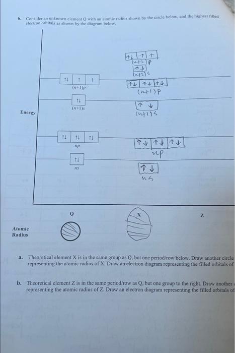 Solved 6. Consider an unknown element Q with an atomic | Chegg.com