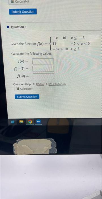 Solved Given the function f(x)=⎩⎨⎧−x−1011−3x+10x≤−5−5 | Chegg.com