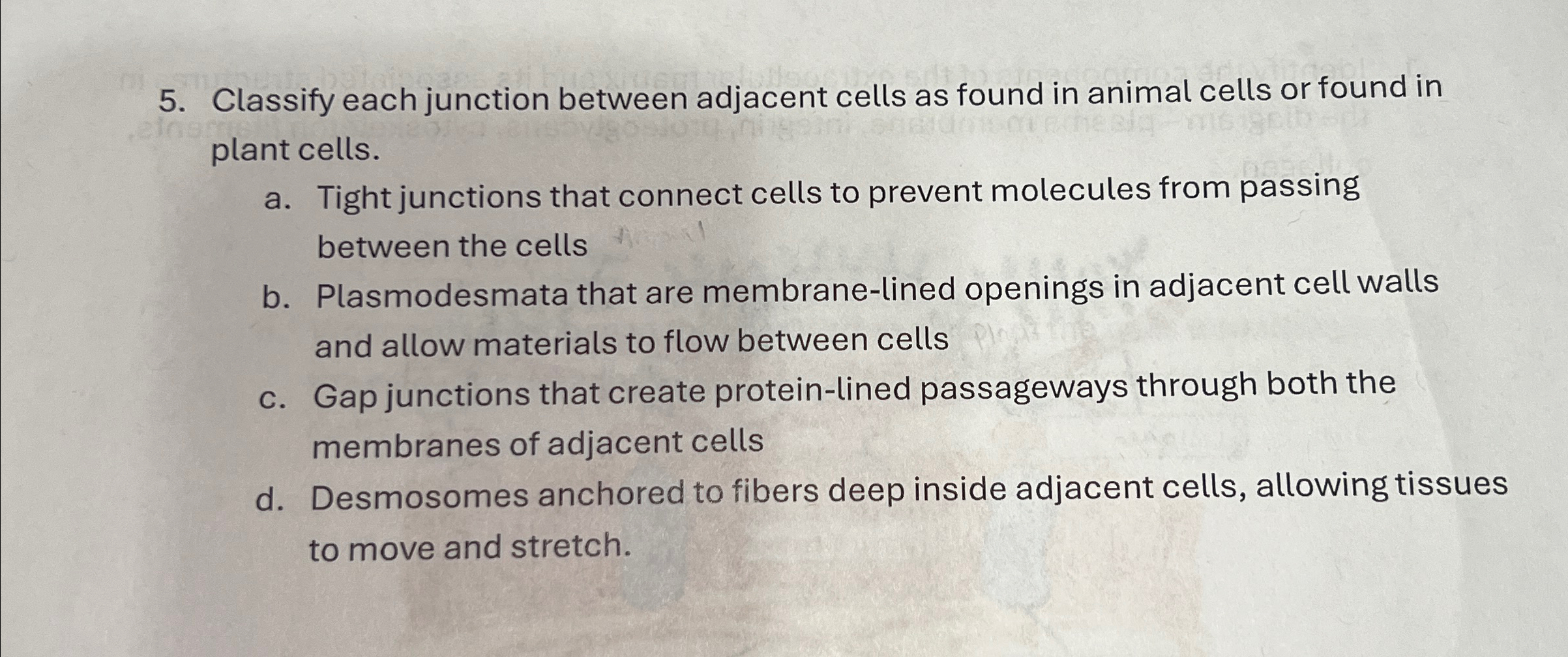 Solved Classify each junction between adjacent cells as | Chegg.com