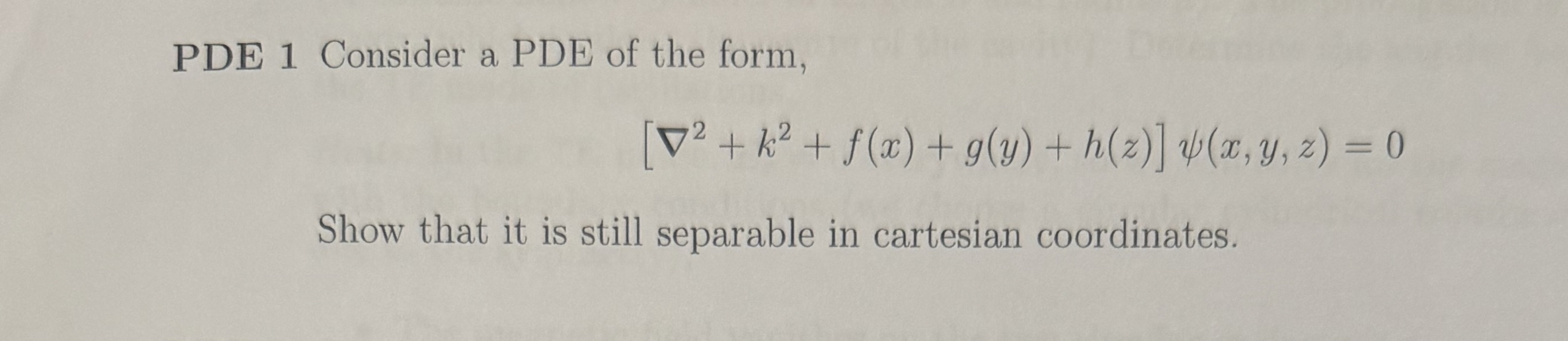 Solved PDE 1 ﻿Consider a PDE of the | Chegg.com