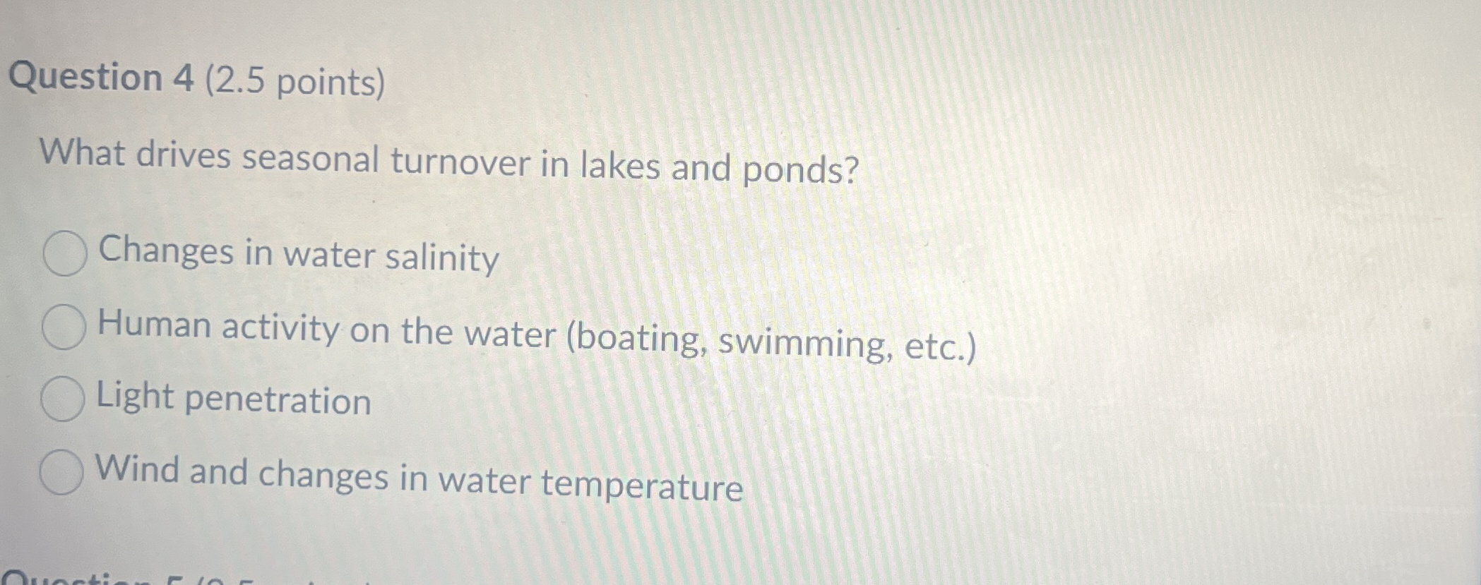 Question 4 ( 2.5 ﻿points)What drives seasonal | Chegg.com