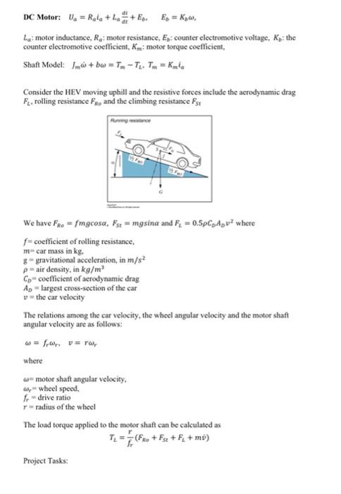 Solved Project Description: A hybrid electric vehicle (HEV) | Chegg.com