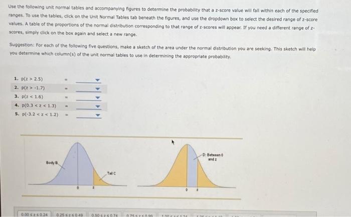 Use the following unit normal tables and accompanying | Chegg.com