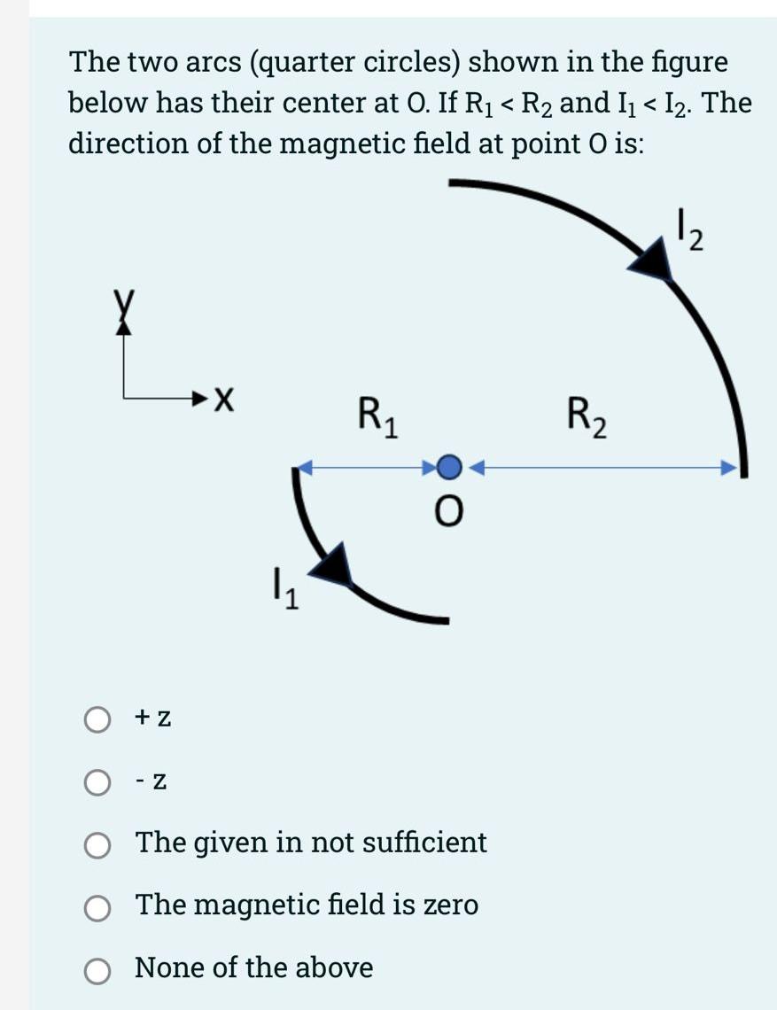 Solved The two arcs (quarter circles) shown in the figure | Chegg.com