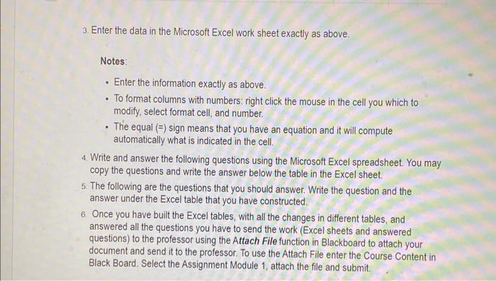 Solved 1. Start the Microsoft Excel software program. 2. Use | Chegg.com