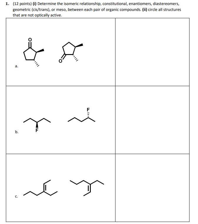 Solved (12 ﻿points) (i) ﻿Determine the isomeric | Chegg.com