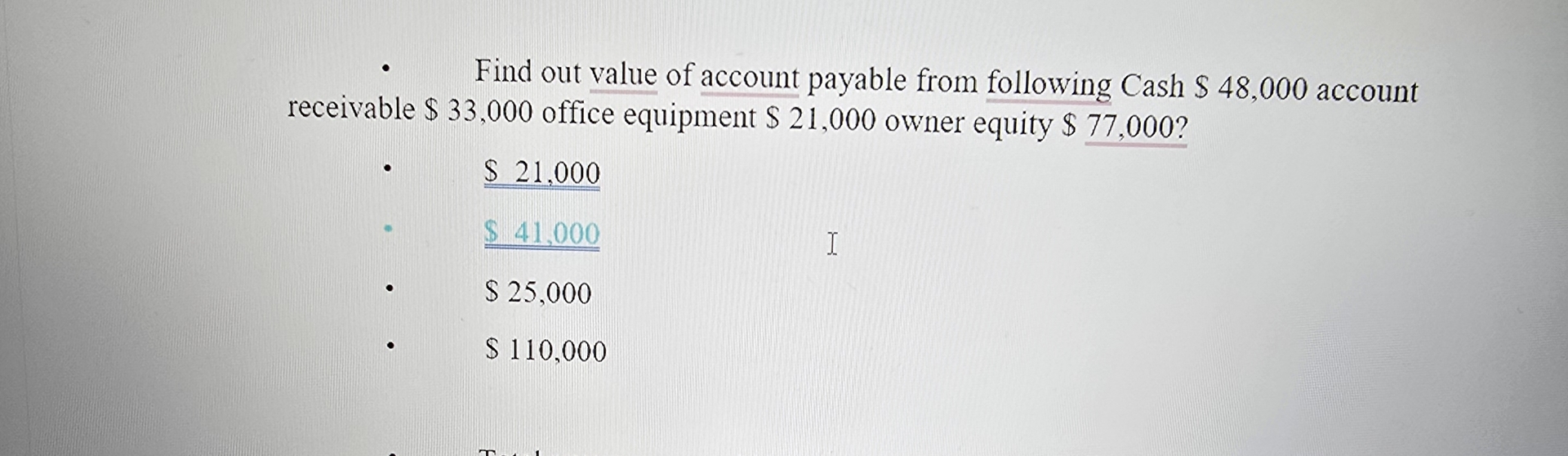 Solved by an EXPERT Find out value of account payable from following ...
