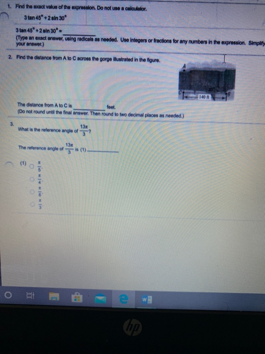 Solved 1. Find the exact value of the expression. Do not use | Chegg.com