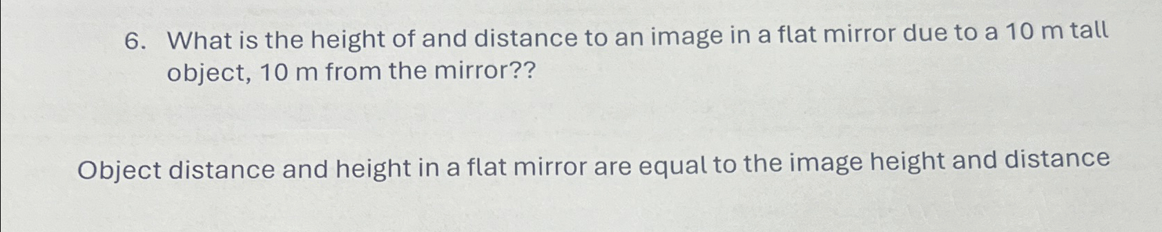 Solved What is the height of and distance to an image in a | Chegg.com