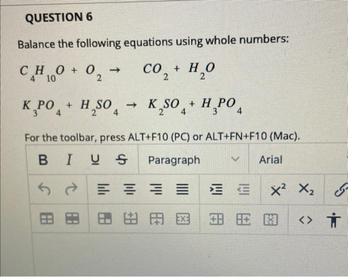 Solved Balance the following equations using whole numbers: | Chegg.com