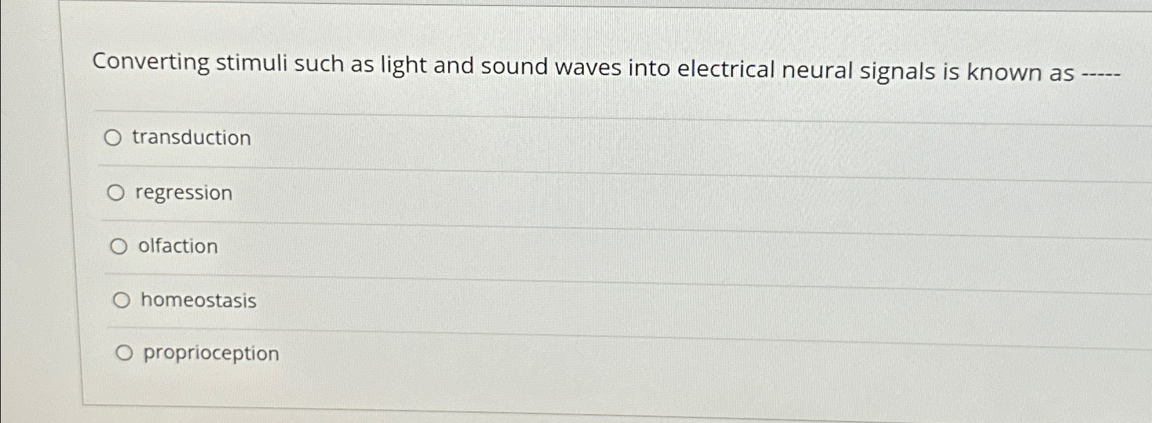 Solved Converting stimuli such as light and sound waves into | Chegg.com