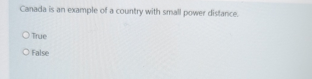 Solved Canada is an example of a country with small power | Chegg.com