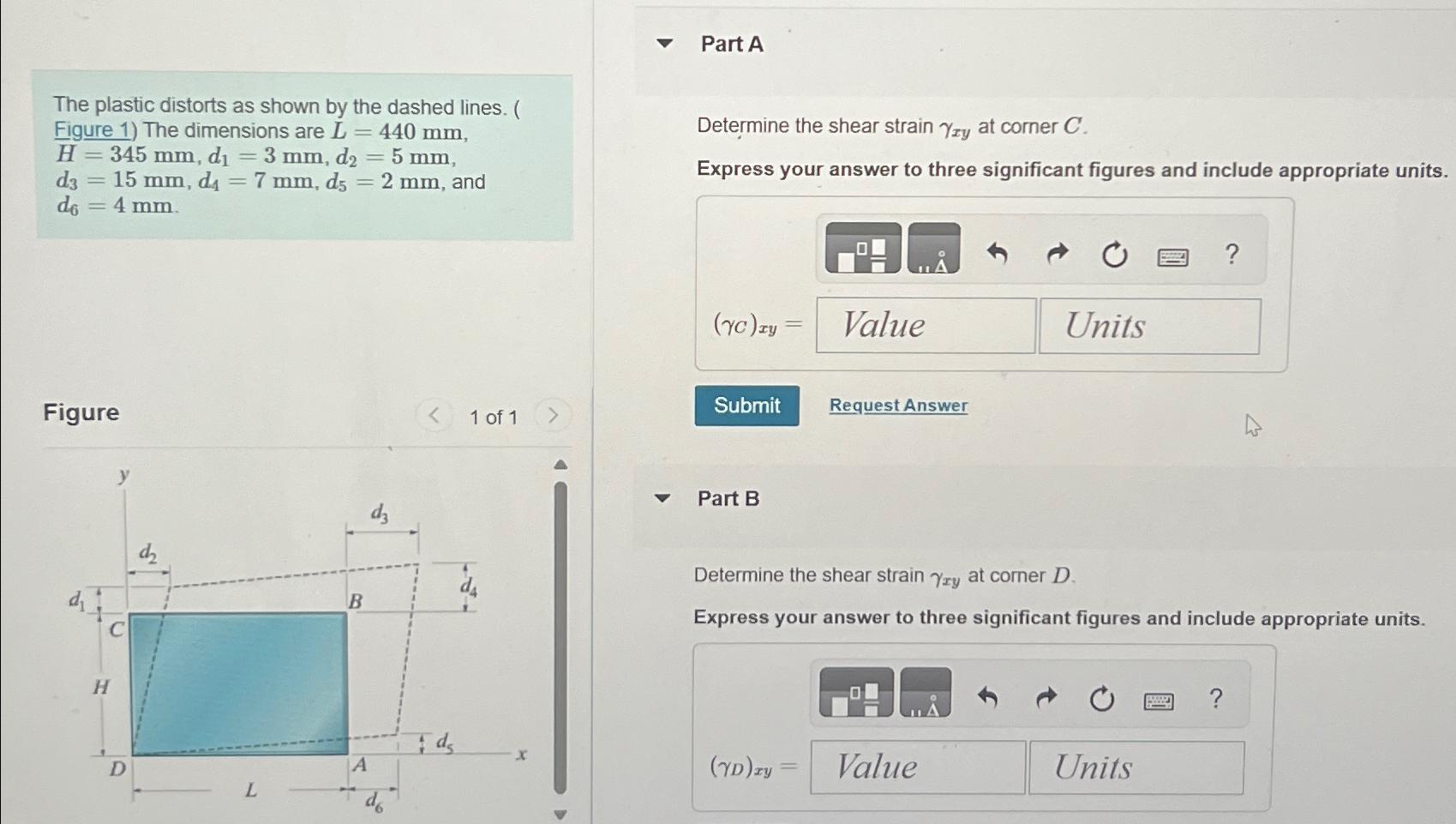 Solved Part AThe plastic distorts as shown by the dashed | Chegg.com