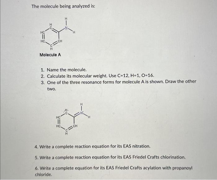 Solved The molecule being analyzed is: 1. Name the molecule. | Chegg.com