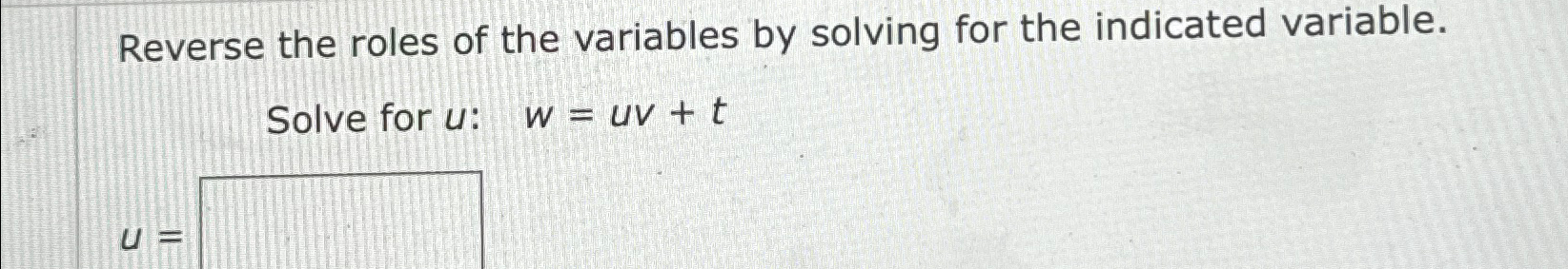 Solved Reverse the roles of the variables by solving for the | Chegg.com