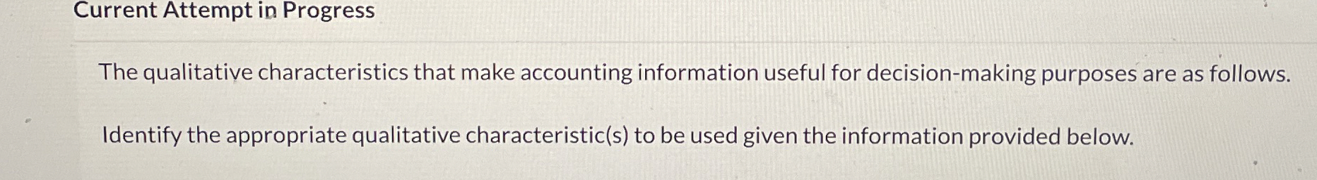 Solved Current Attempt in ProgressThe qualitative | Chegg.com
