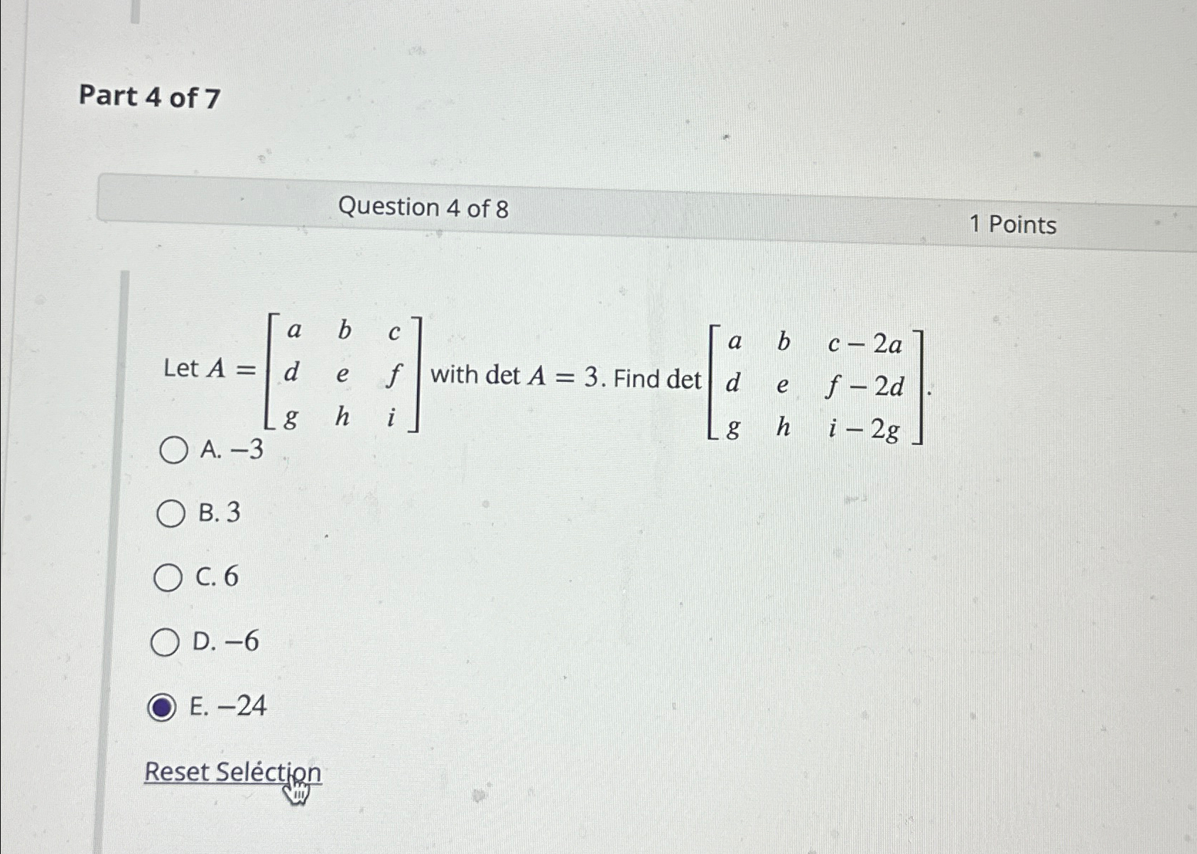Solved Part 4 of 7Question 4 of 81 PointsLet | Chegg.com Solved Part 4 of 7Question 4 of 81 PointsLet | Chegg.com