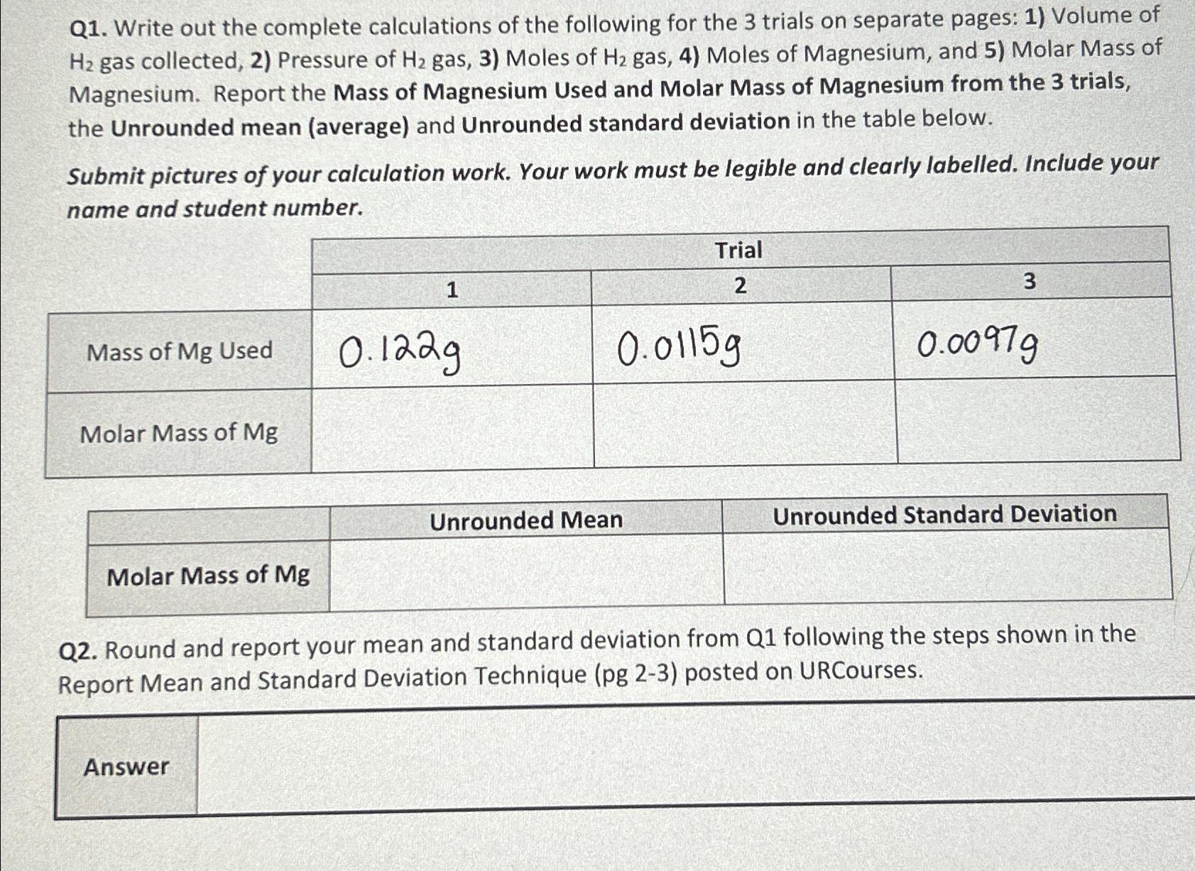 Q1. Write out the complete calculations of the | Chegg.com