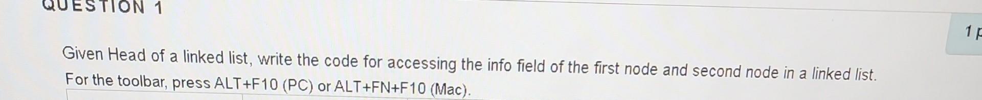 Solved Given Head of a linked list, write the code for | Chegg.com