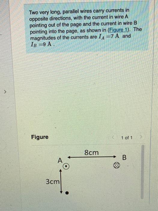 Solved Two very long, parallel wires carry currents in | Chegg.com