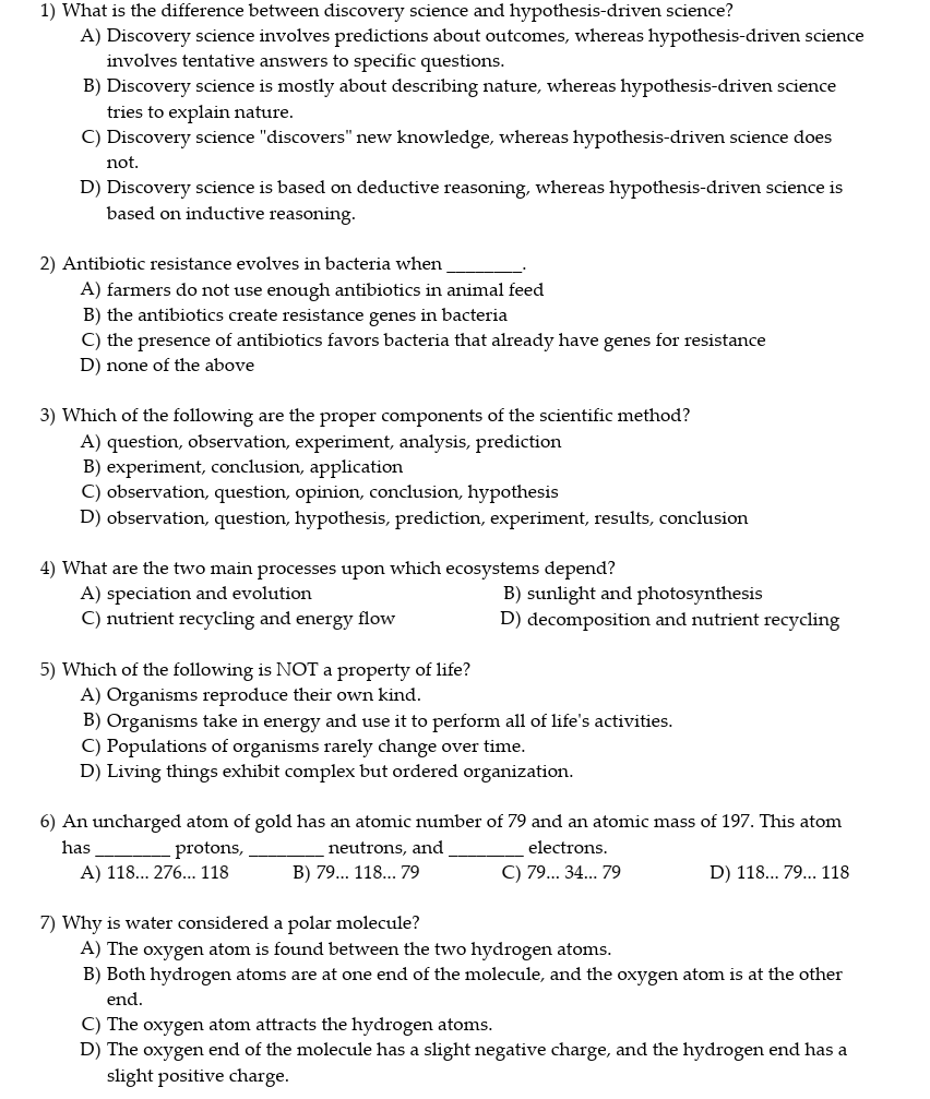 Solved 1 What Is The Difference Between Discovery Science 0986