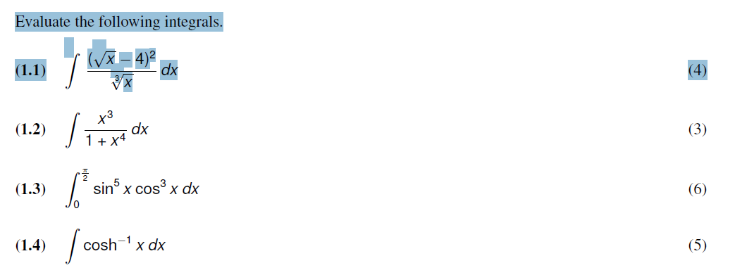 Solved Evaluate the following integrals. | Chegg.com