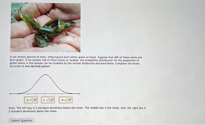 In an certain species of newt, offspring are born | Chegg.com