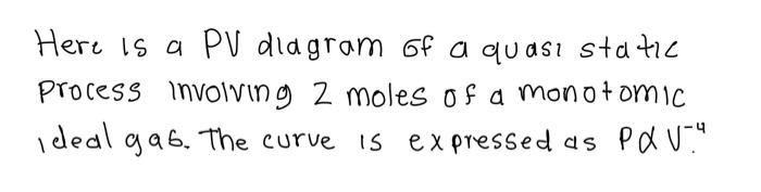 Solved Here is a PV diagram of a quasi static process | Chegg.com
