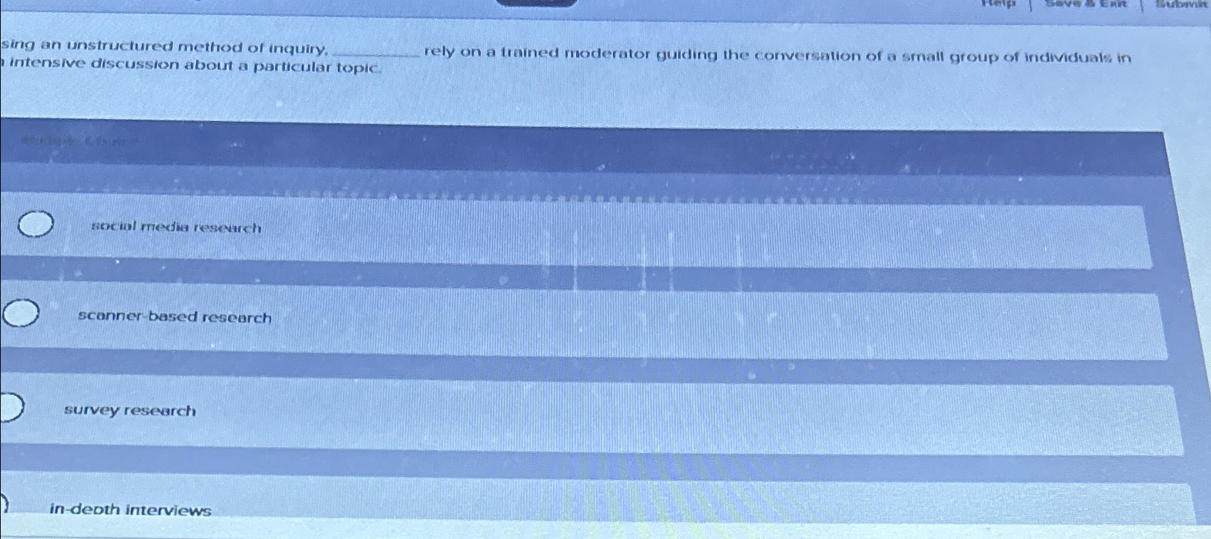 Solved sing an unstruchured method of inquiry. q, ﻿rely on a | Chegg.com