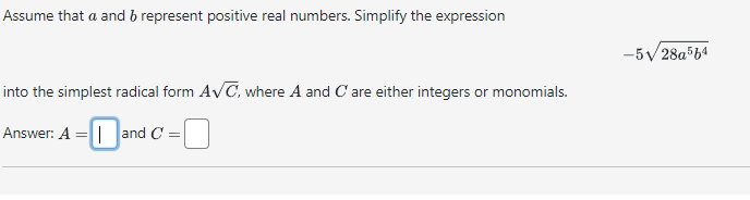 Solved Assume that a and b ﻿represent positive real numbers. | Chegg.com