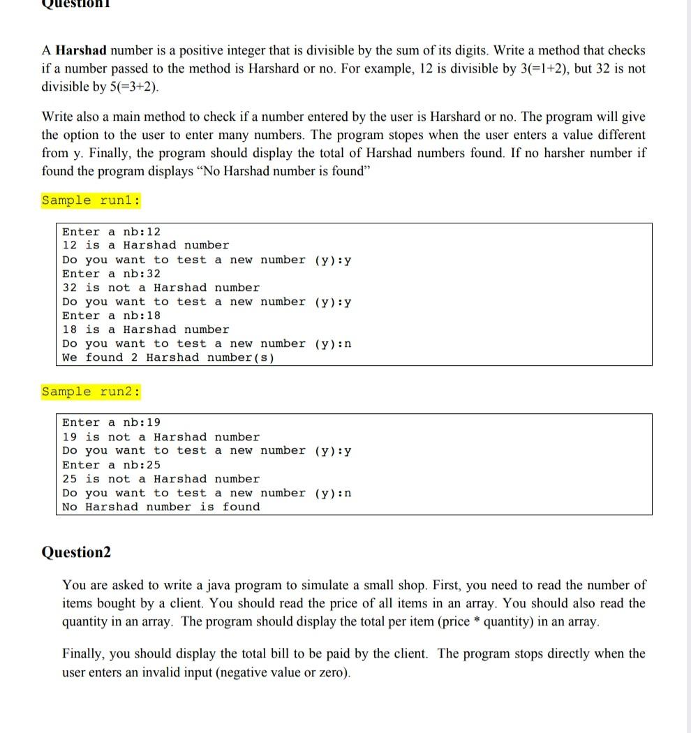 Solved A Harshad number is a positive integer that is | Chegg.com