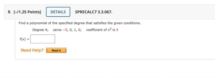Solved Consider the following. P(x)=x3+3x2−16x−48,c=−3 Show | Chegg.com